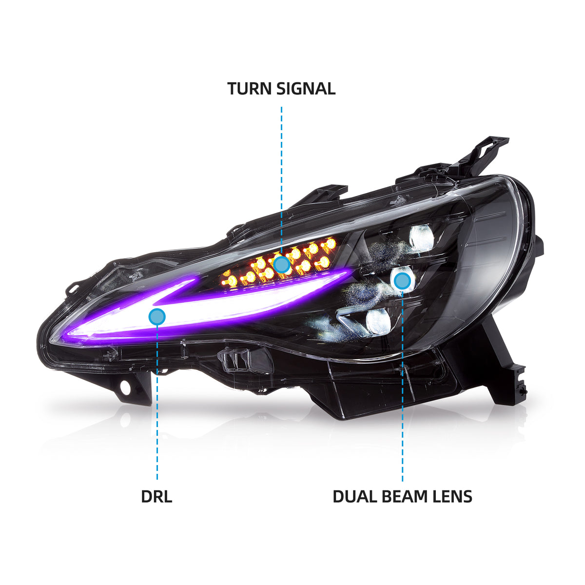 VLAND RGB LED Headlights For 2012-2021 Toyota 86 GT86, Scion Frs, Suba – VLAND™