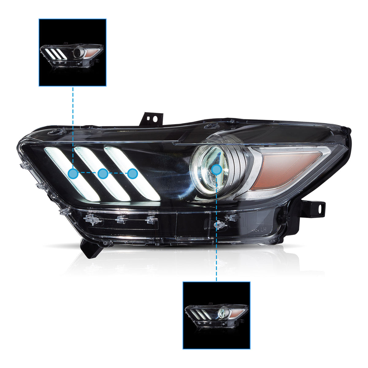 VLAND 2015 2016 2017 Ford Mustang (S550) Headlights – VLAND™