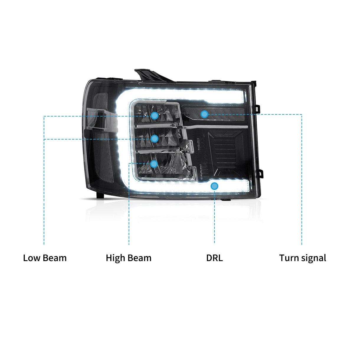 VLAND 2007-2013 GMC Sierra 1500 2500HD 3500HD Reflection Bowl ...